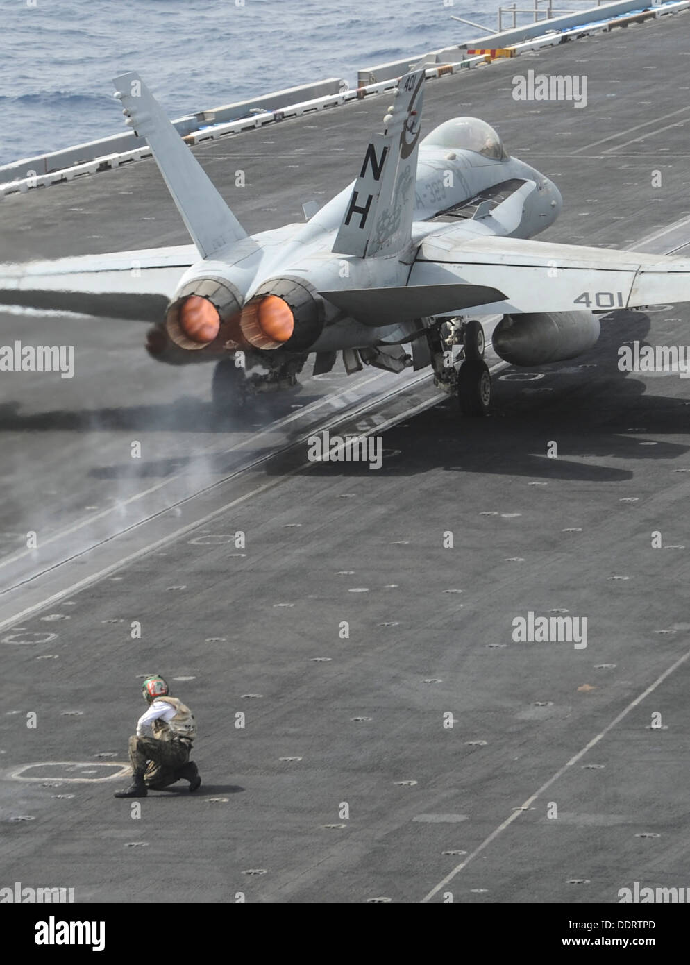 An F/A-18C Hornet assigned to the Death Rattlers of Marine Fighter ...