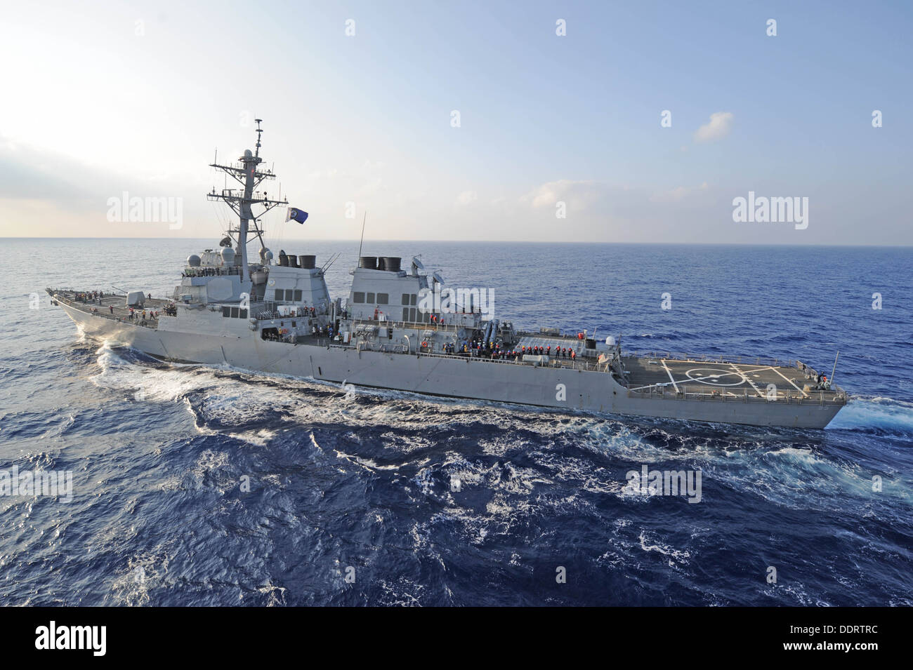 USS Stout (DDG 55) transits the Mediterranean Sea. Stout is on a ...