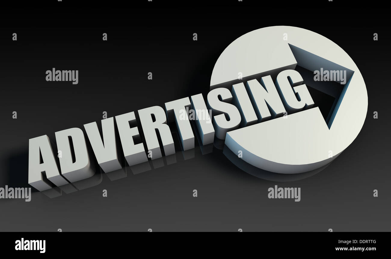Advertising Concept With an Arrow Going Upwards 3D Stock Photo - Alamy