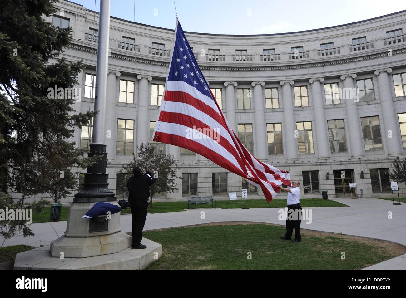 Lowered flag hi-res stock photography and images - Alamy