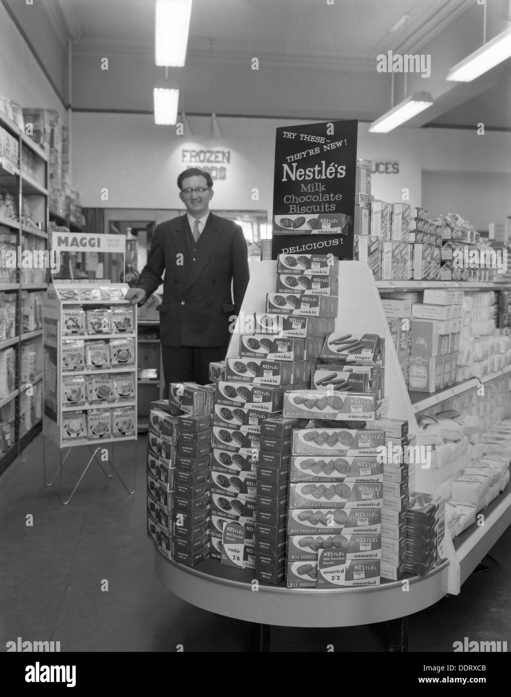 Nestle's shop display, Mexborough, South Yorkshire, 1959. Artist ...