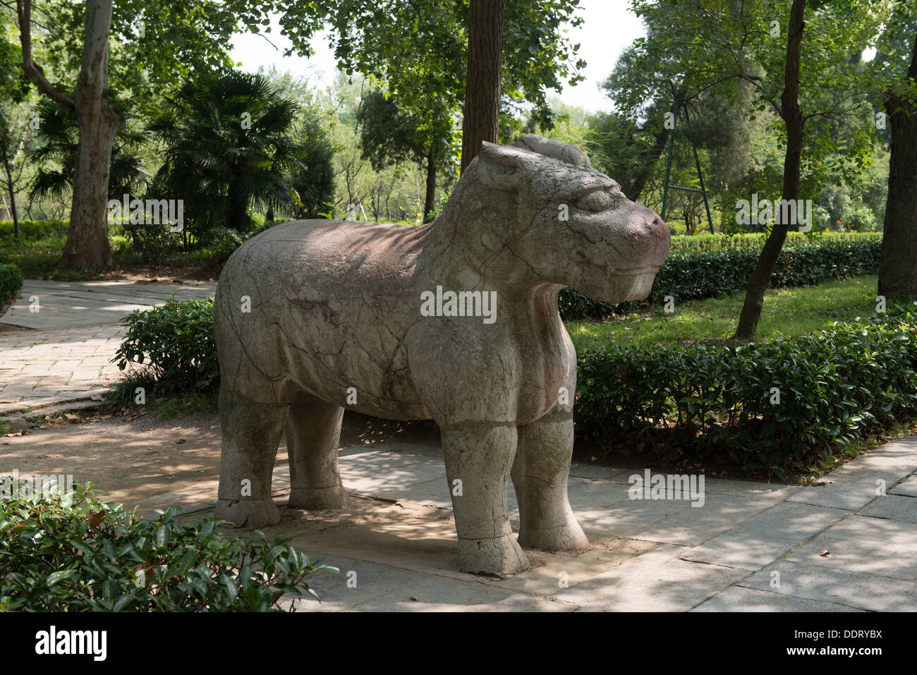 Ming Tombs, Nanjing, China. Statue of a "qilin", sometimes referred to ...