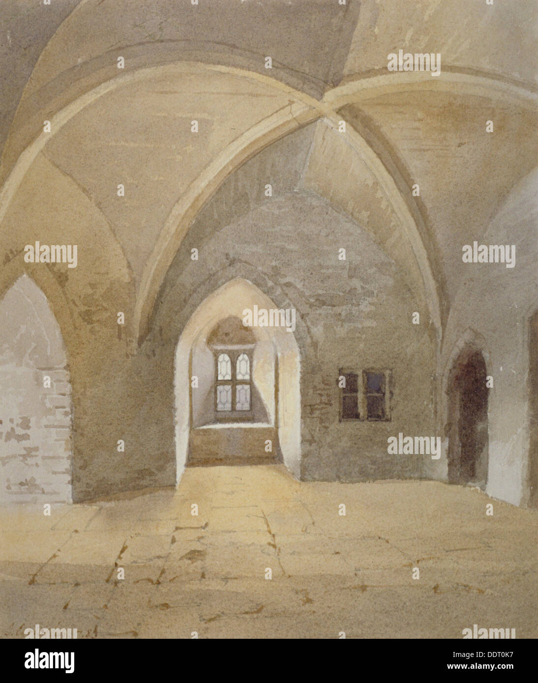 Interior view of the prison in the Bowyer Tower, Tower of London ...