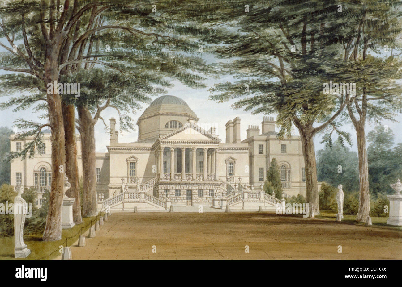 Front view of Chiswick House, Chiswick, Hounslow, London, 1822. Artist ...