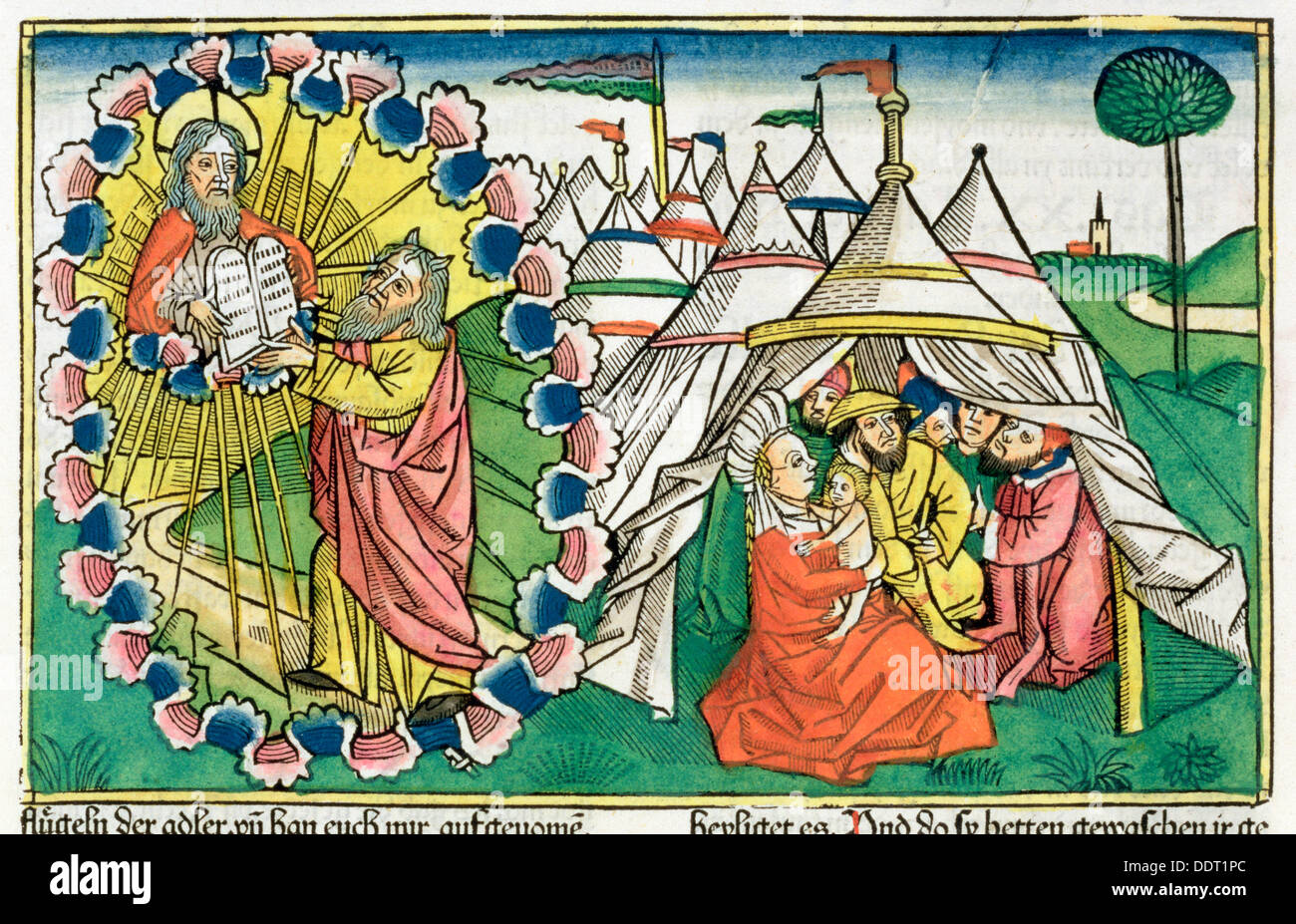 Exodus 20:1-5: Moses receiving the Ten Commandments. Artist: Unknown ...