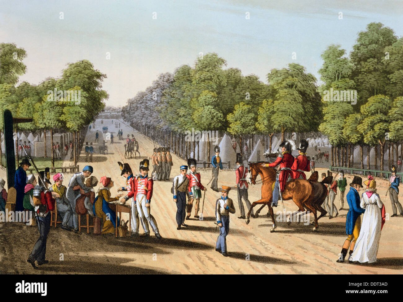 'Encampment of the British army in the Bois de Boulogne', Paris, 1815 ...