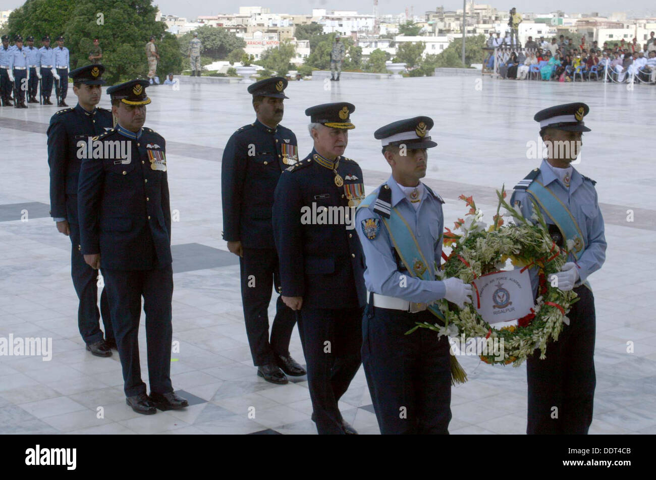 Air Vice Marshal, Rashid Kamal comes to place floral wreath on the ...