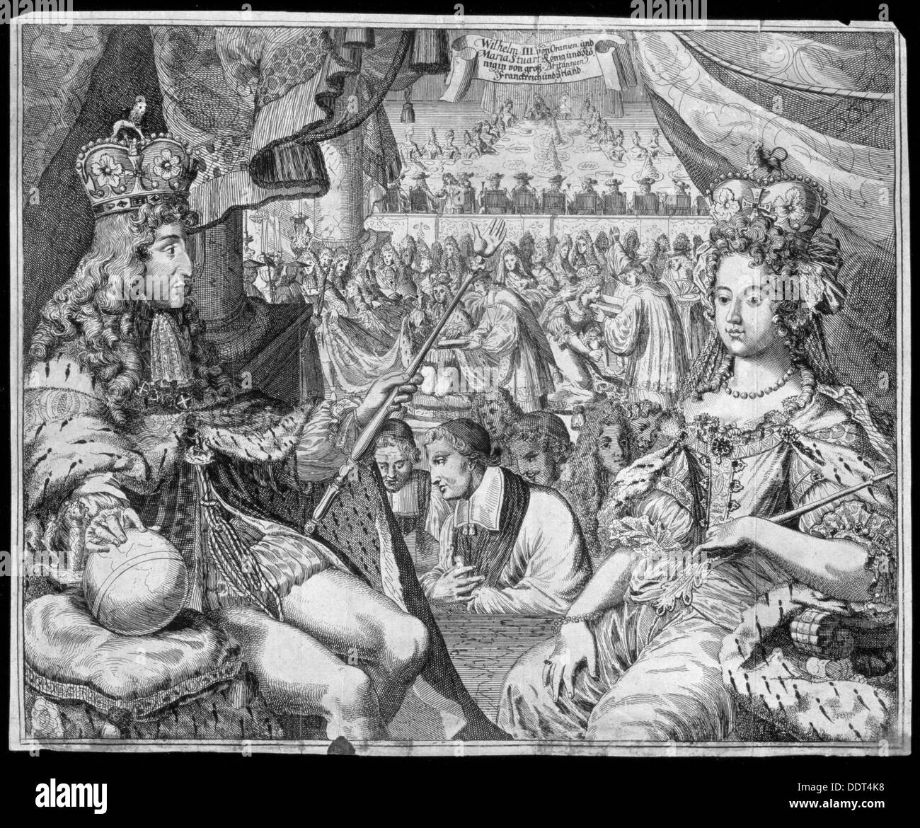 Crown to william iii and mary ii Black and White Stock Photos & Images ...