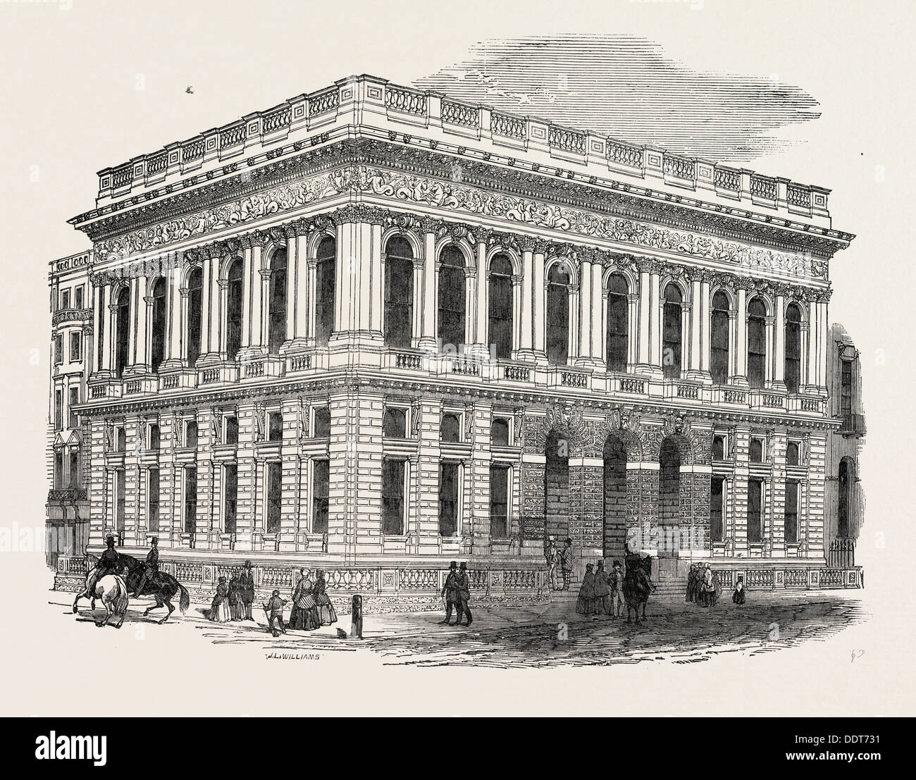 EXTERIOR OF THE ARMY AND NAVY CLUB HOUSE, PALL MALL, LONDON, UK, 1851 ...