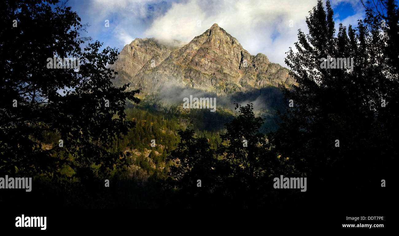Foggy mountain morning Stock Photo - Alamy