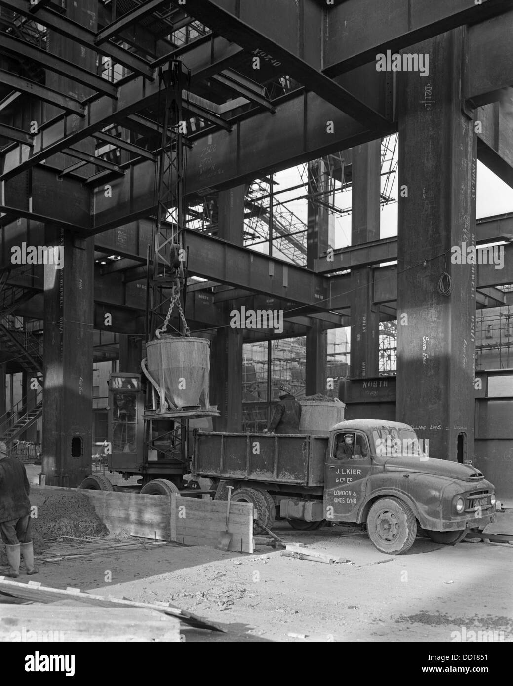 Austin lorry on a construction site, Leeds, West Yorkshire, 1959 Stock ...