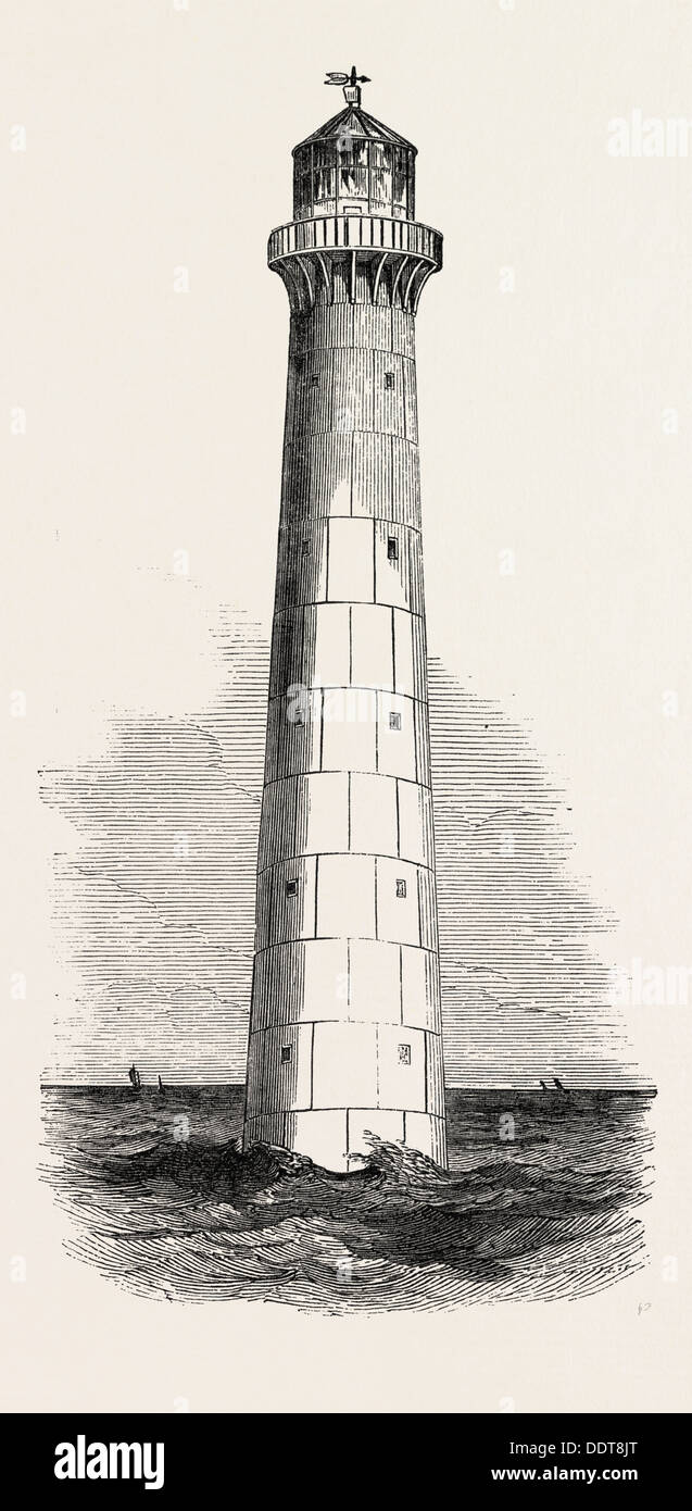 CAST-IRON LIGHTHOUSE, FOR BARBADOES, BARBADOS, 1851 engraving Stock ...