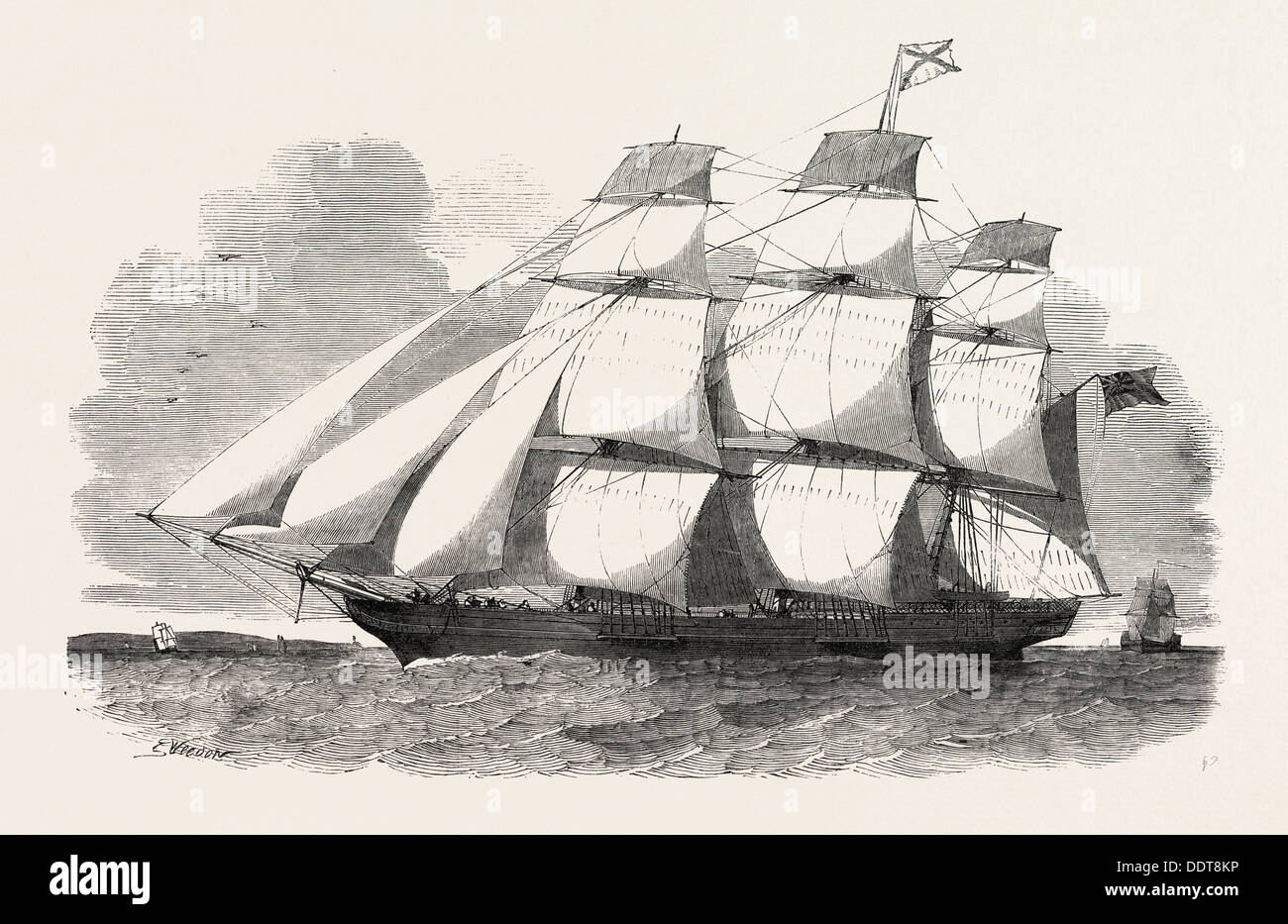 Clipper 19th century engraving hi-res stock photography and images - Alamy