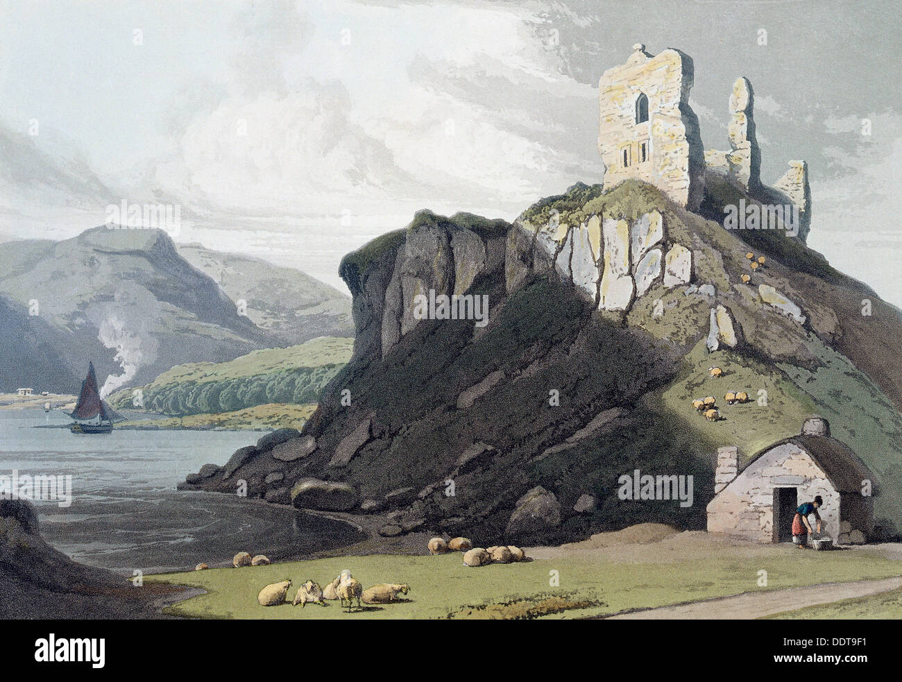 Aros Castle, Isle of Mull, Scotland, 1818. Artist: William Daniell ...
