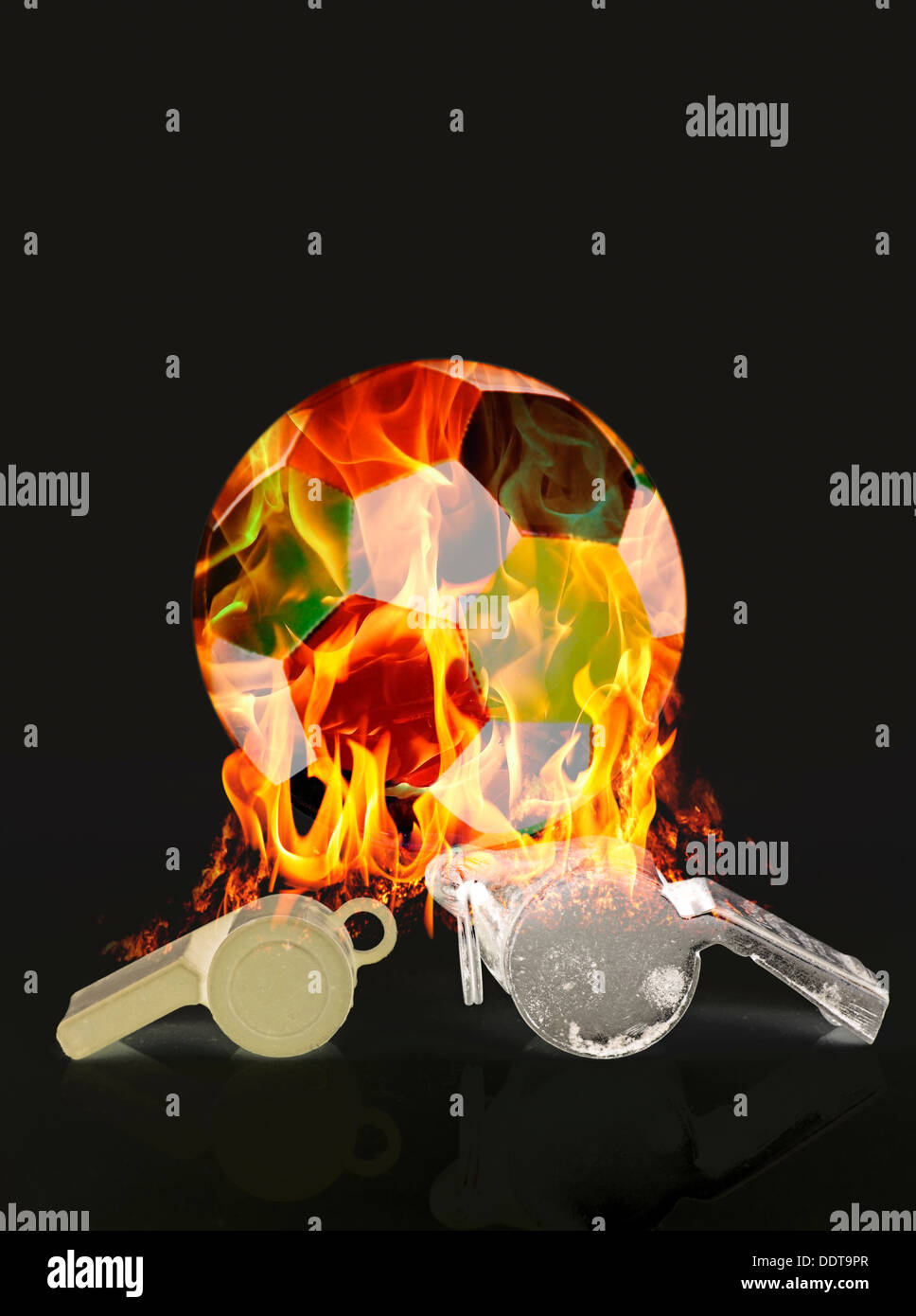 Illustration of Soccer Ball on Fire Stock Photo - Alamy
