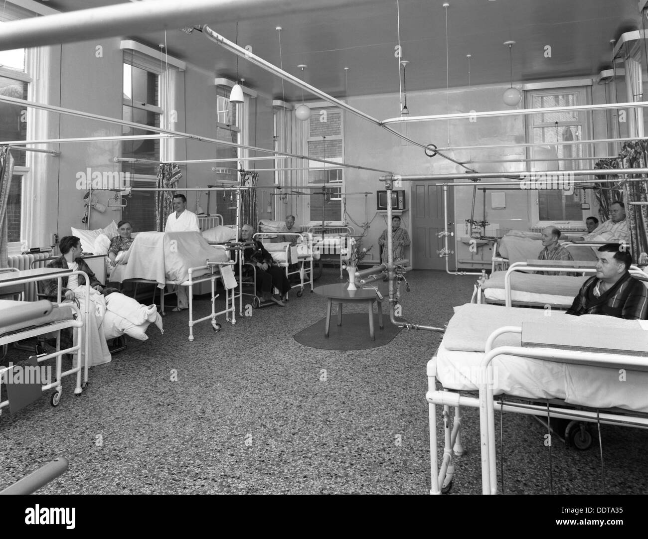 Patients on a men's surgical ward, Montague Hospital, Mexborough, South ...