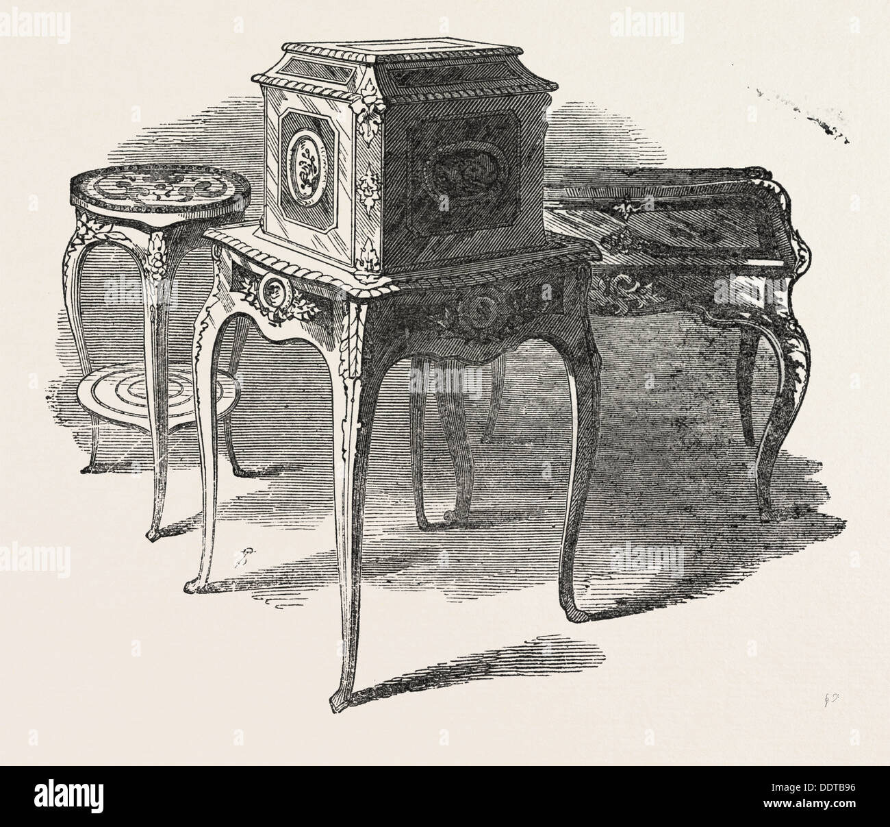 FANCY FURNITURE, BY LEVIEN, 1851 engraving Stock Photo - Alamy