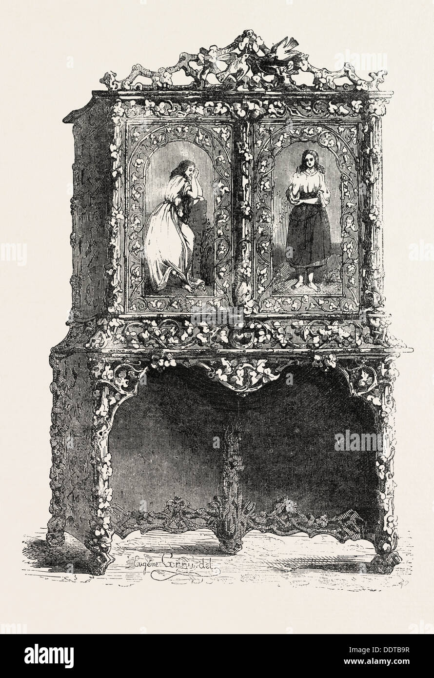 CABINET, BY TAHAN, PARIS, 1851 engraving Stock Photo - Alamy