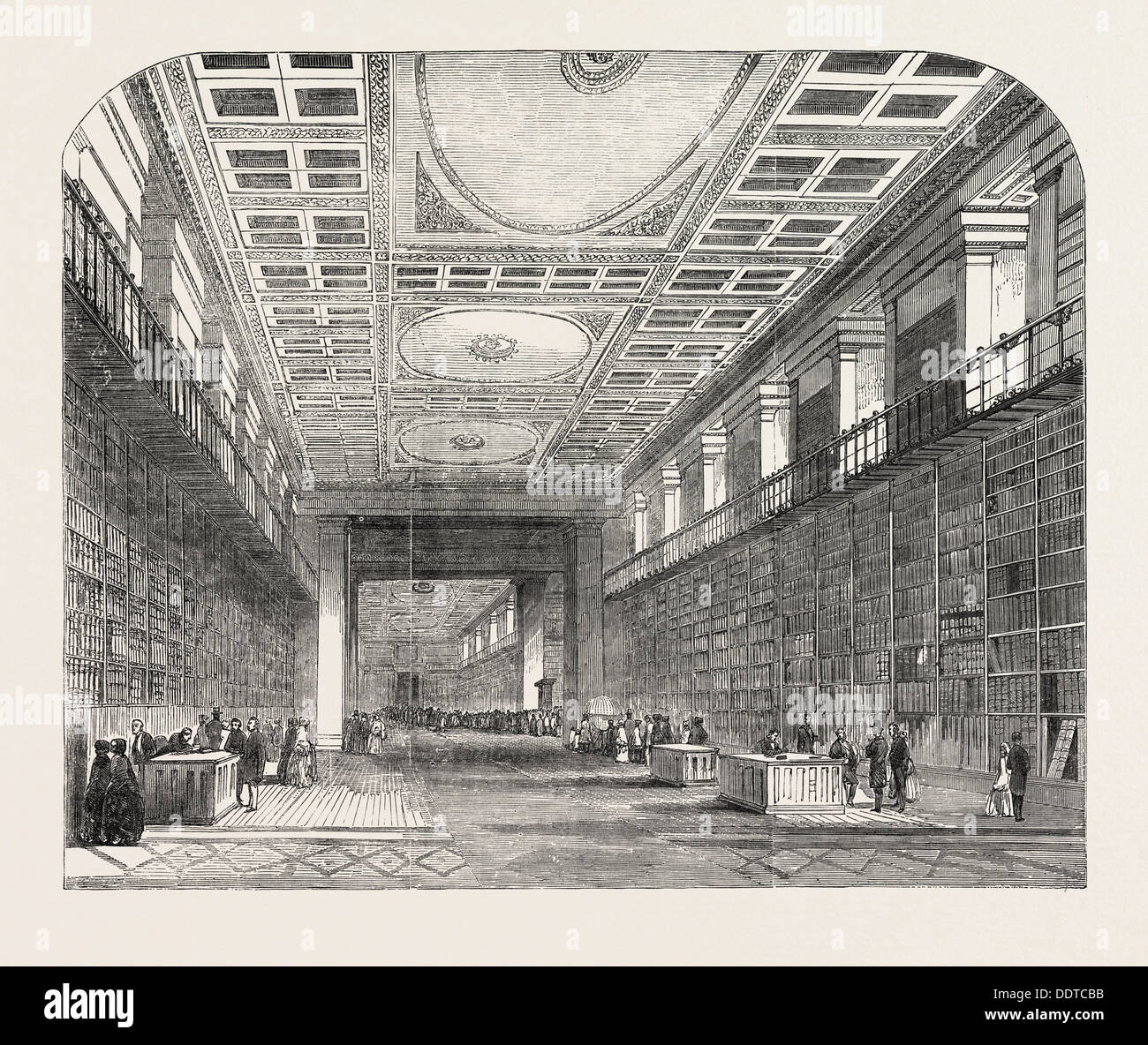 BRITISH MUSEUM, THE ROYAL OR KING'S LIBRARY, LONDON, UK, 1851 engraving ...