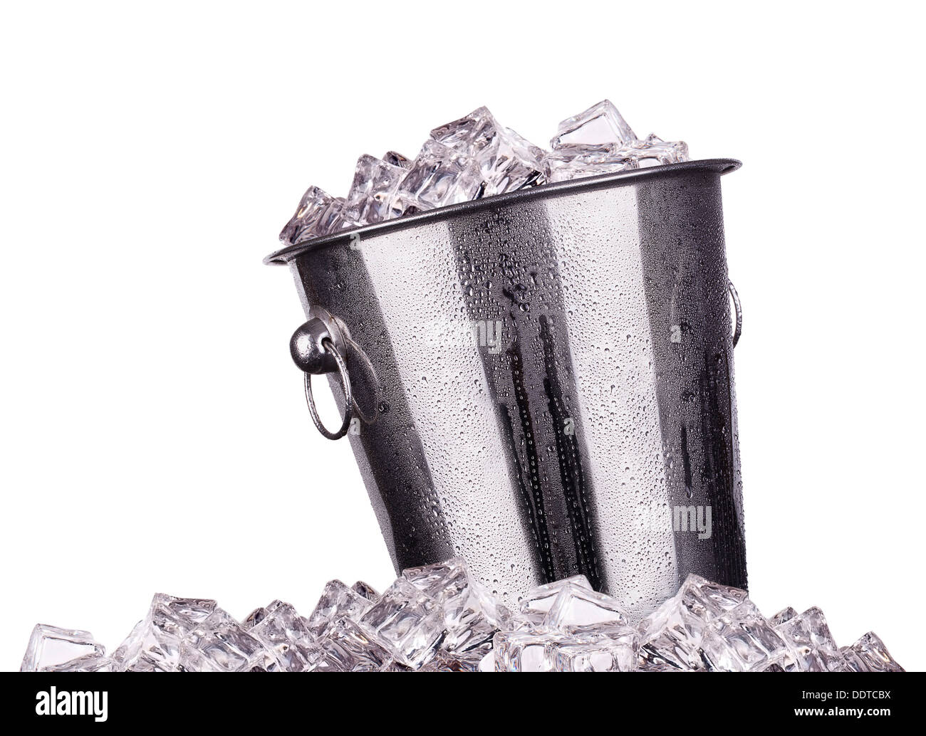 full of ice bucket isolated on a white background Stock Photo - Alamy
