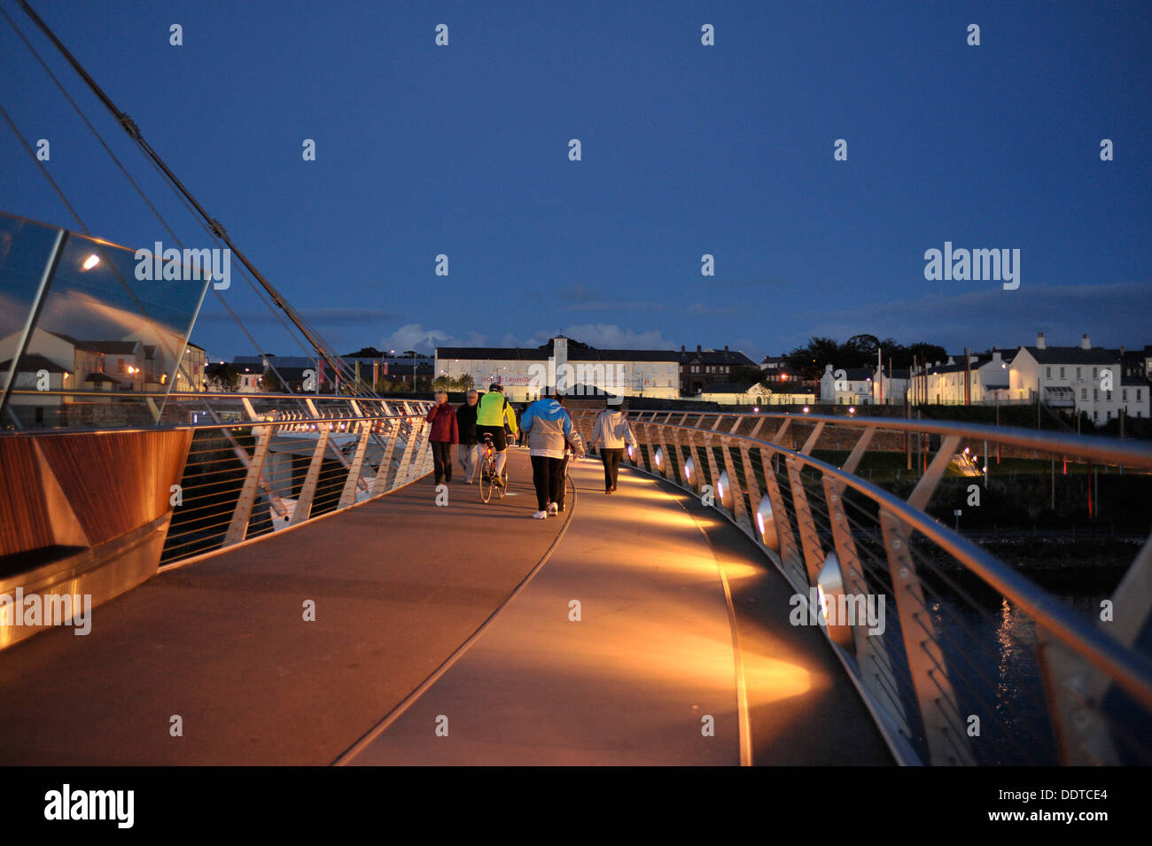 The Peace Bridge is a cycle and foot bridge across the River Foyle ...