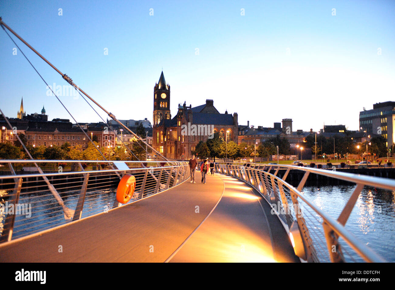 The Peace Bridge is a cycle and foot bridge across the River Foyle ...
