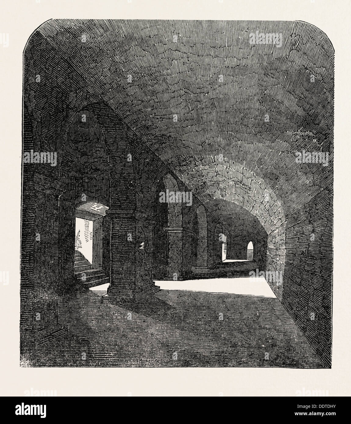 CRYPT DISCOVERED UNDER THE DEANERY HOUSE, WATERFORD, 1851 engraving ...