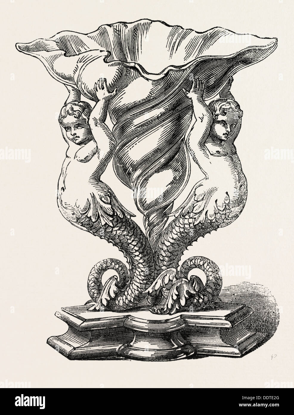 SALT CELLAR, BY MESSRS. MARTIN AND BURKETT, CHELTENHAM, 1851 engraving ...