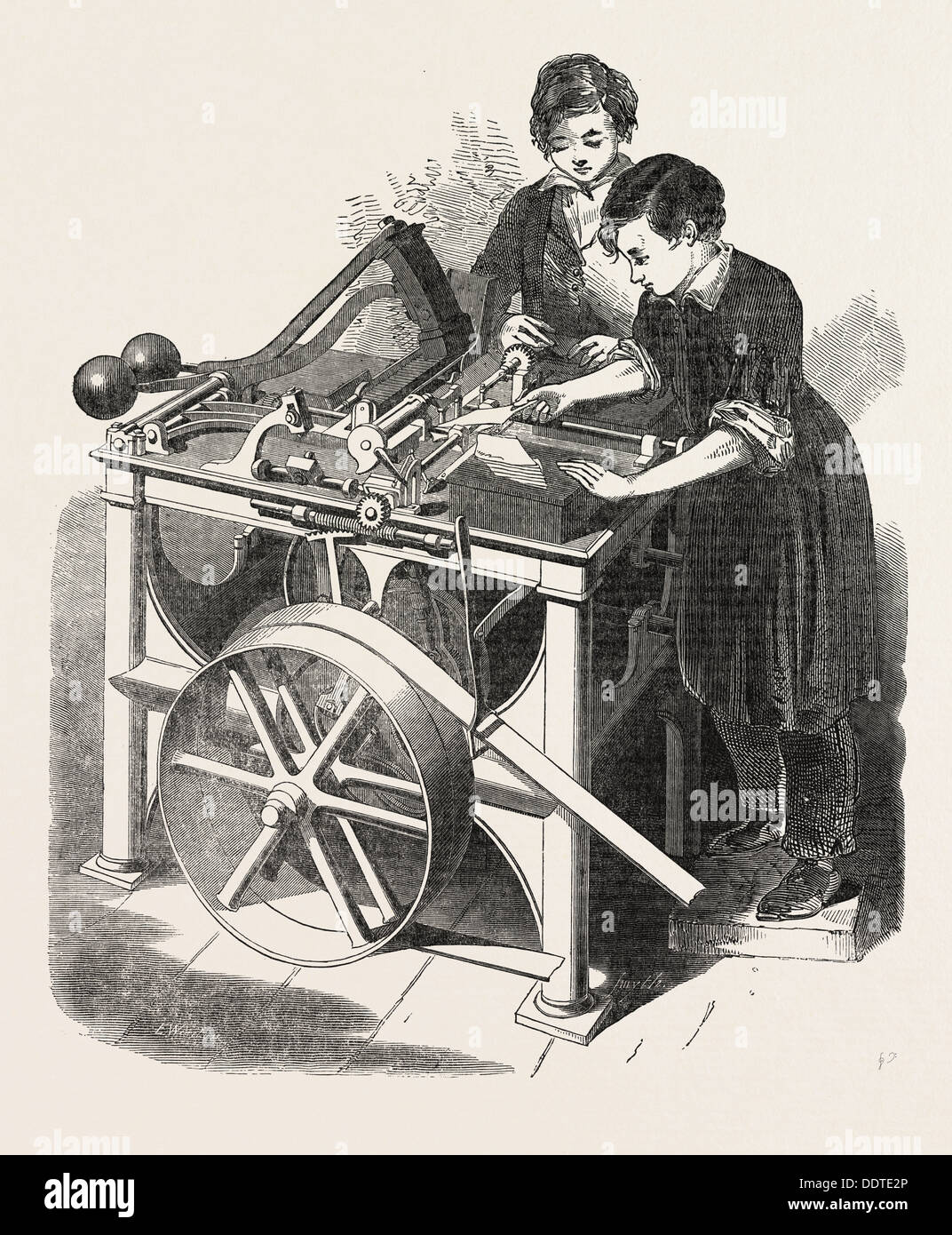 DELARUE'S PATENT ENVELOPE MACHINE, 1851 engraving Stock Photo - Alamy
