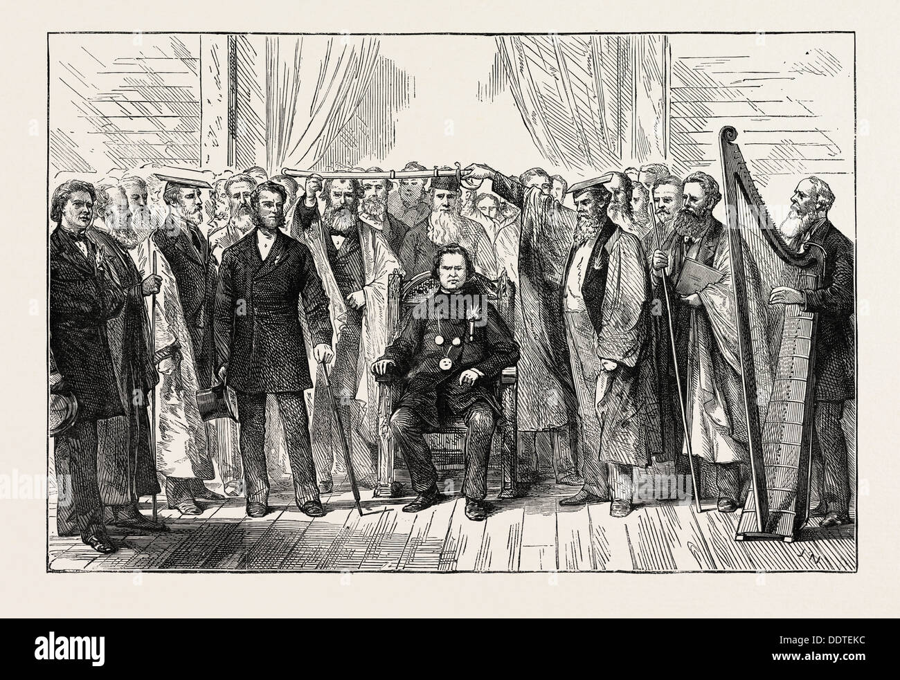 THE MOLD EISTEDDFOD: CHAIRING THE BARD, WALES, UK, 1873 engraving Stock ...