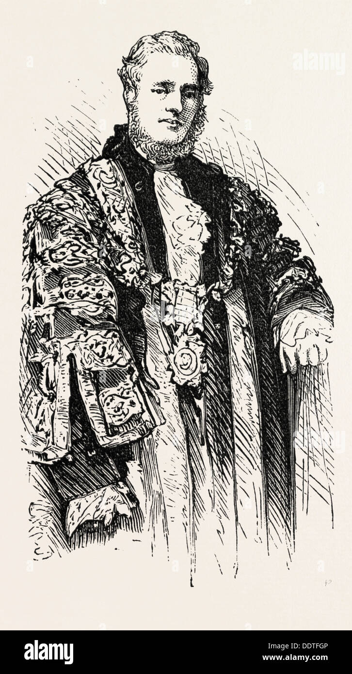 THE LATE LORD MAYOR, 1873 engraving Stock Photo - Alamy