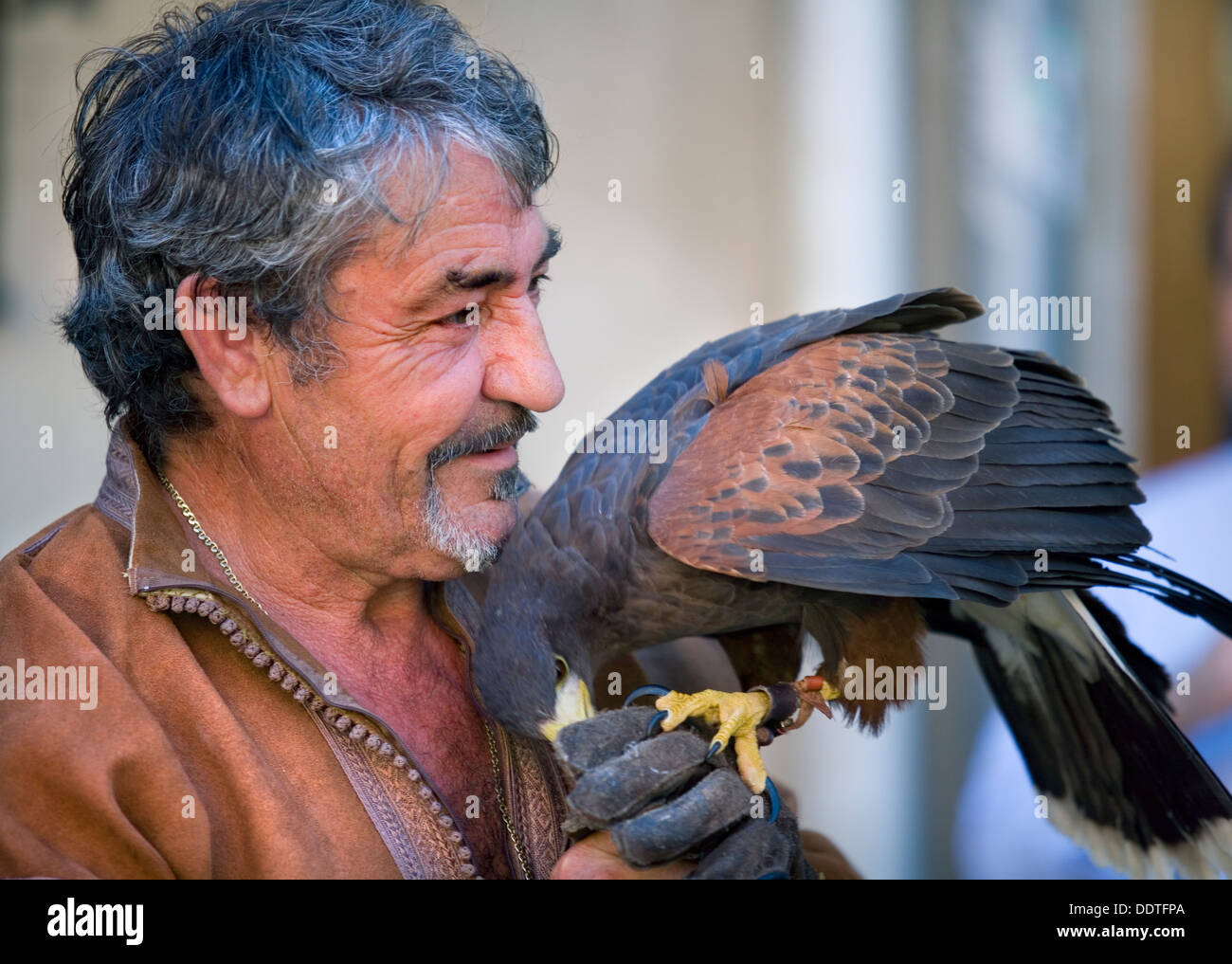 Falconer portrait. . Medieval Fair. Balmaseda, Biscay, Basque Country ...