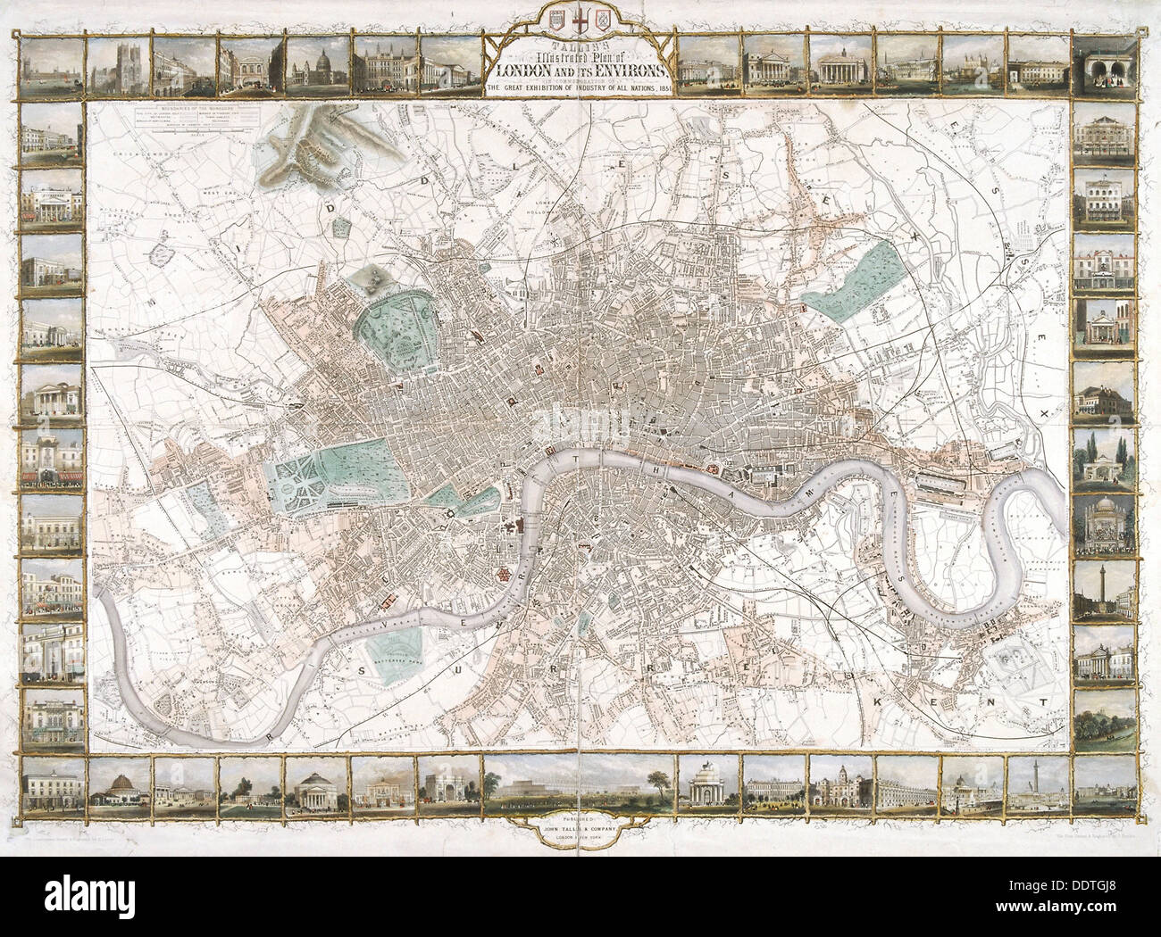 Map of London, 1851. Artist: H Lacey Stock Photo - Alamy
