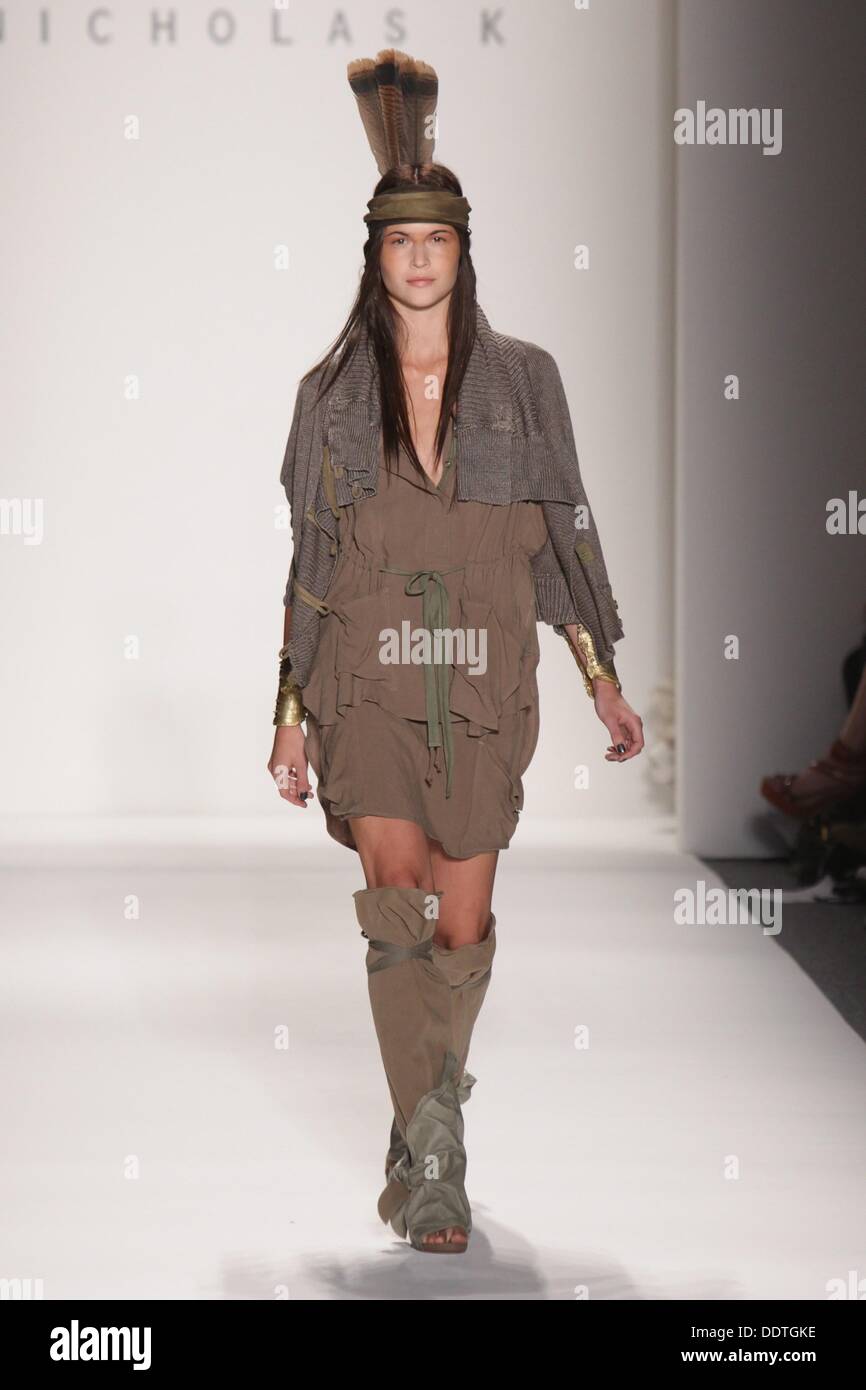 New York, NY. 5th Sep, 2013. A runway model inside for NICHOLAS K ...
