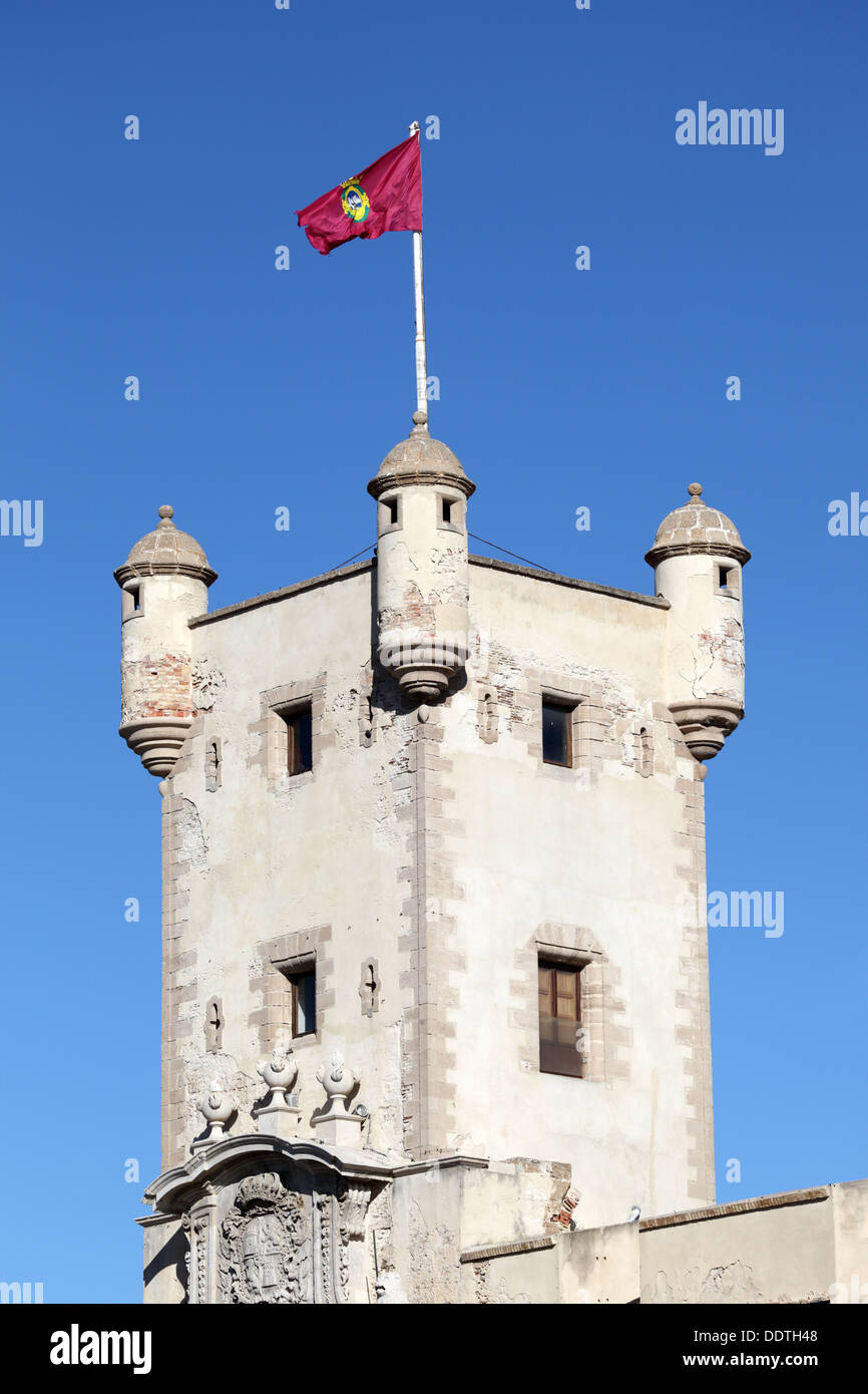 Ancient tower in Cadiz, Andalusia, Spain Stock Photo - Alamy