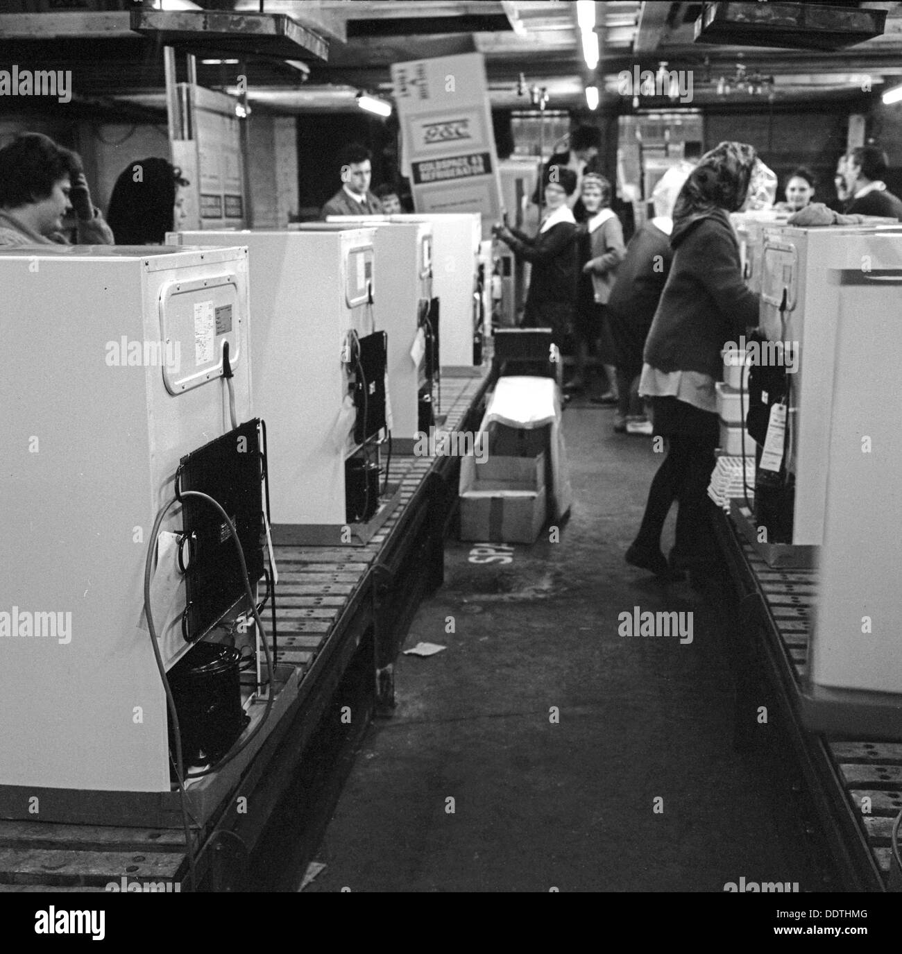 Fridge assembly line at the General Electric Company, Swinton, South ...