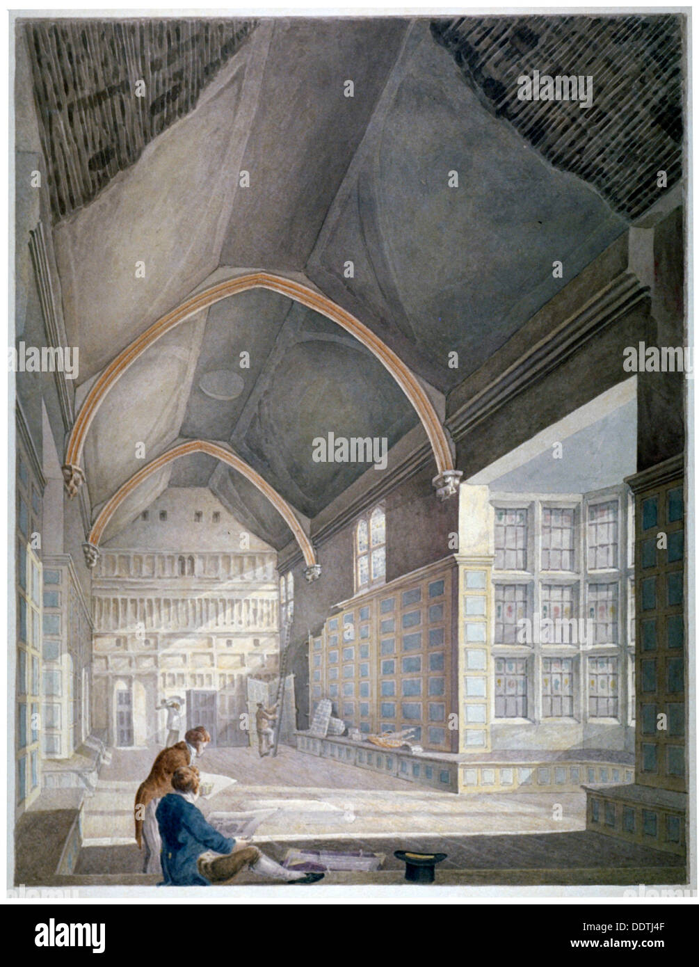 Interior view of the hall, Furnival's Inn, during demolition, City of ...