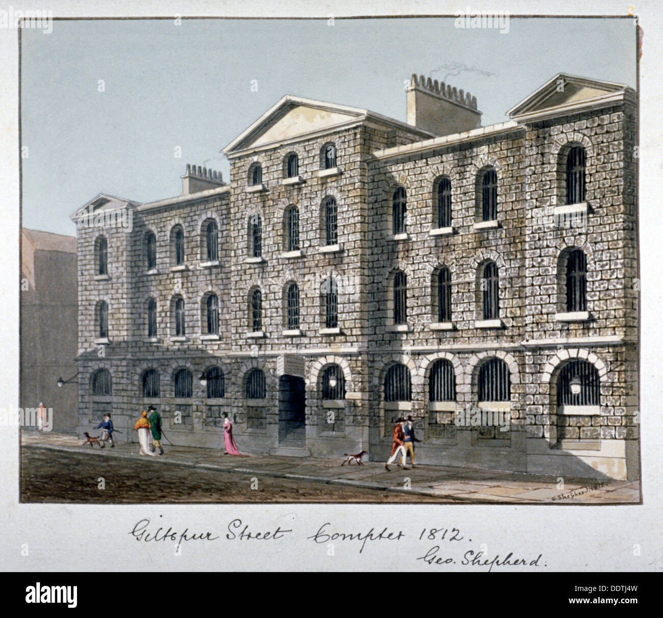 Giltspur Street Compter, City of London, 1812. Artist: George Shepherd ...