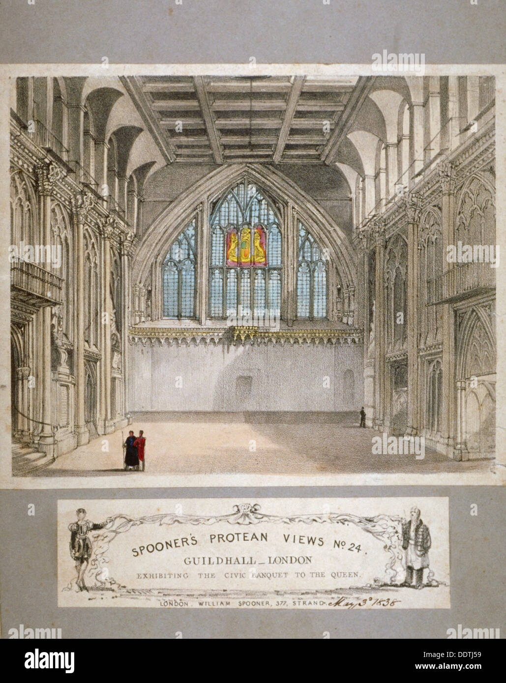 Interior view of the Guildhall, City of London, 1838. Artist: Anon ...