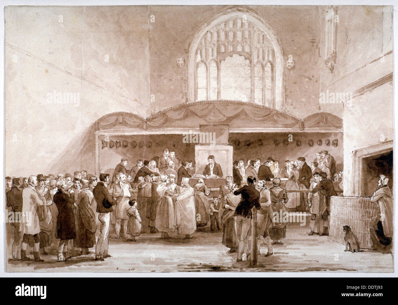 Interior view of Guildhall Chapel, City of London, 1817. Artist: George ...