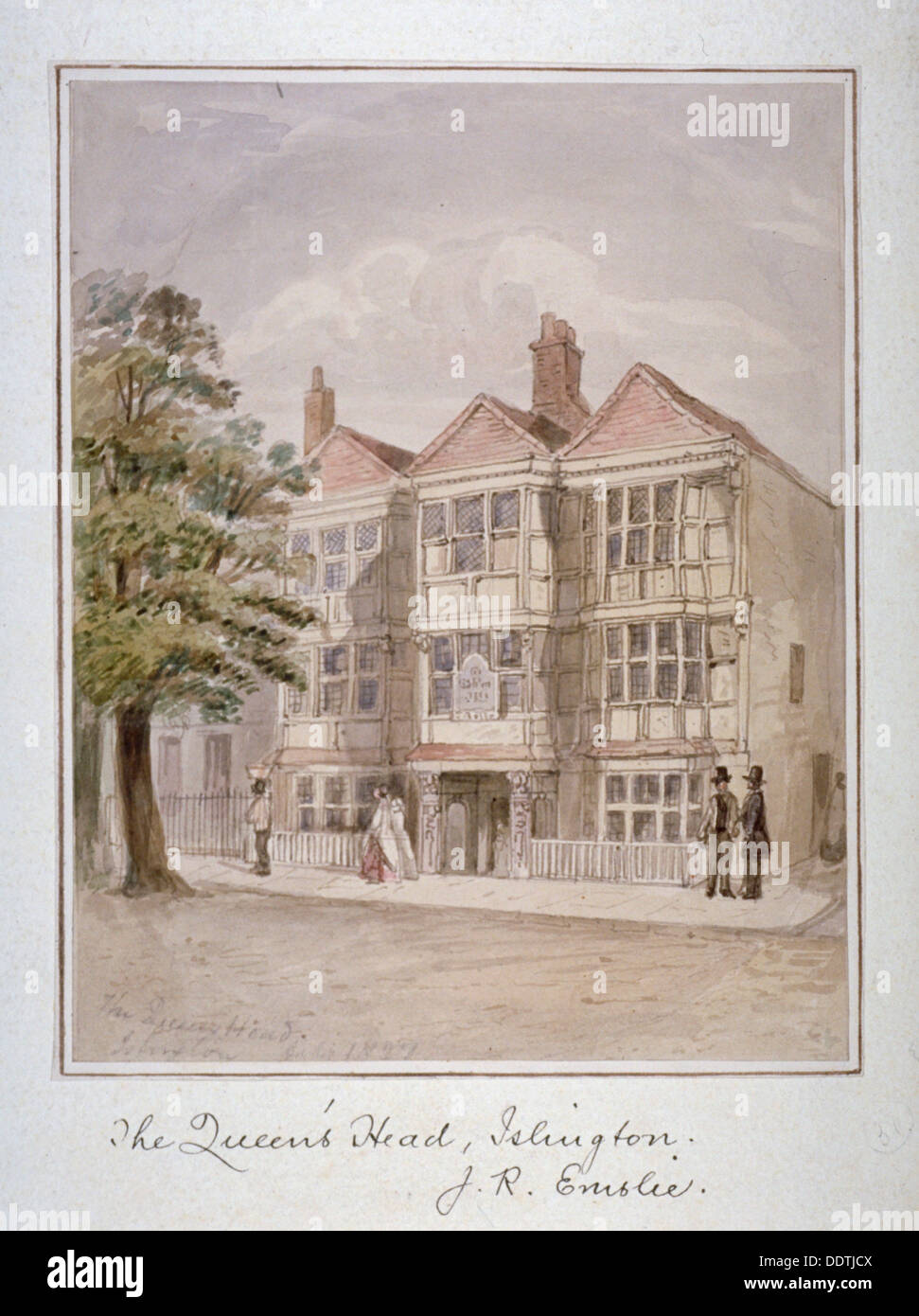 The Queen's Head Inn, Islington, London, 1827. Artist: John Phillipps ...