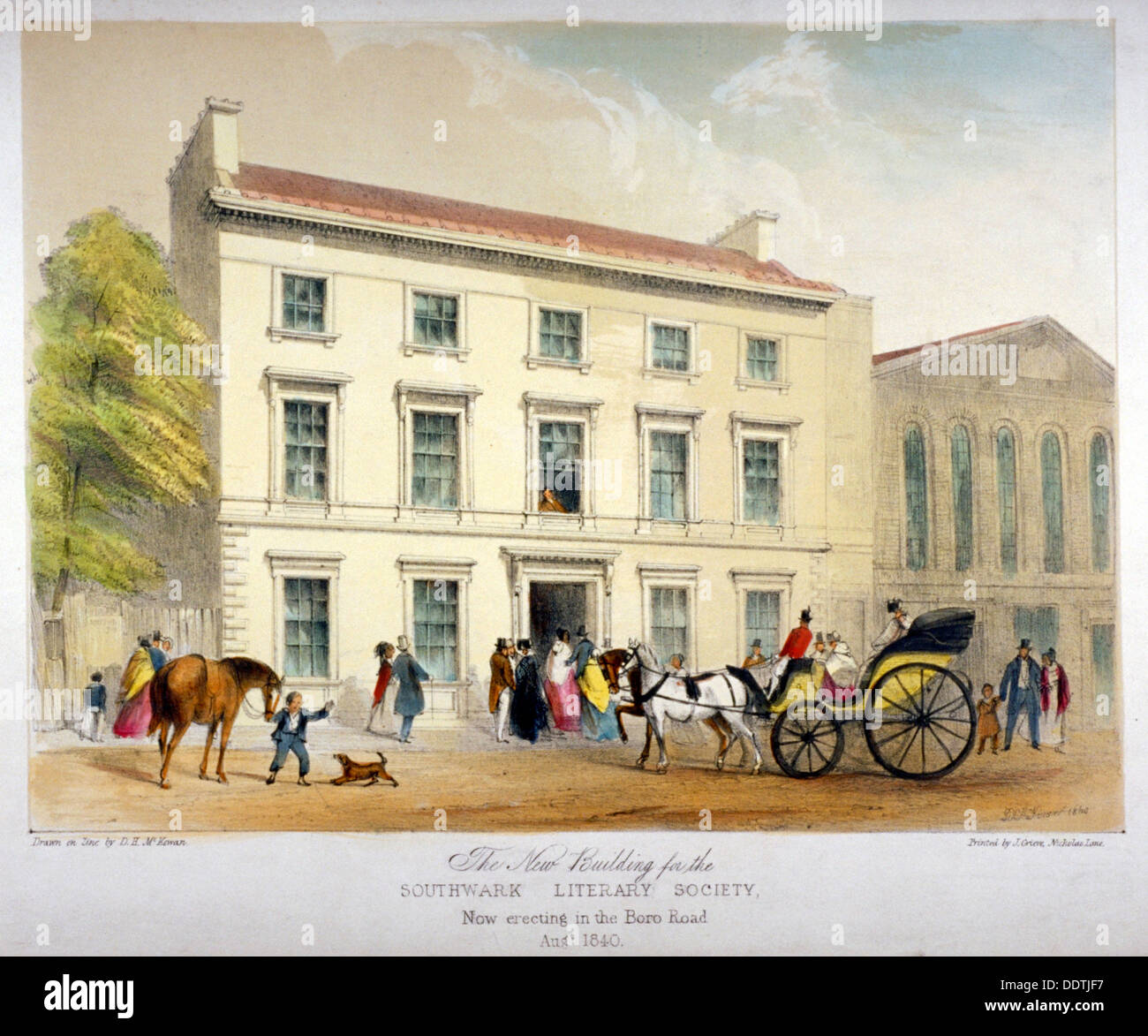 Literary Society building on Borough Road, Southwark, London, 1840 ...