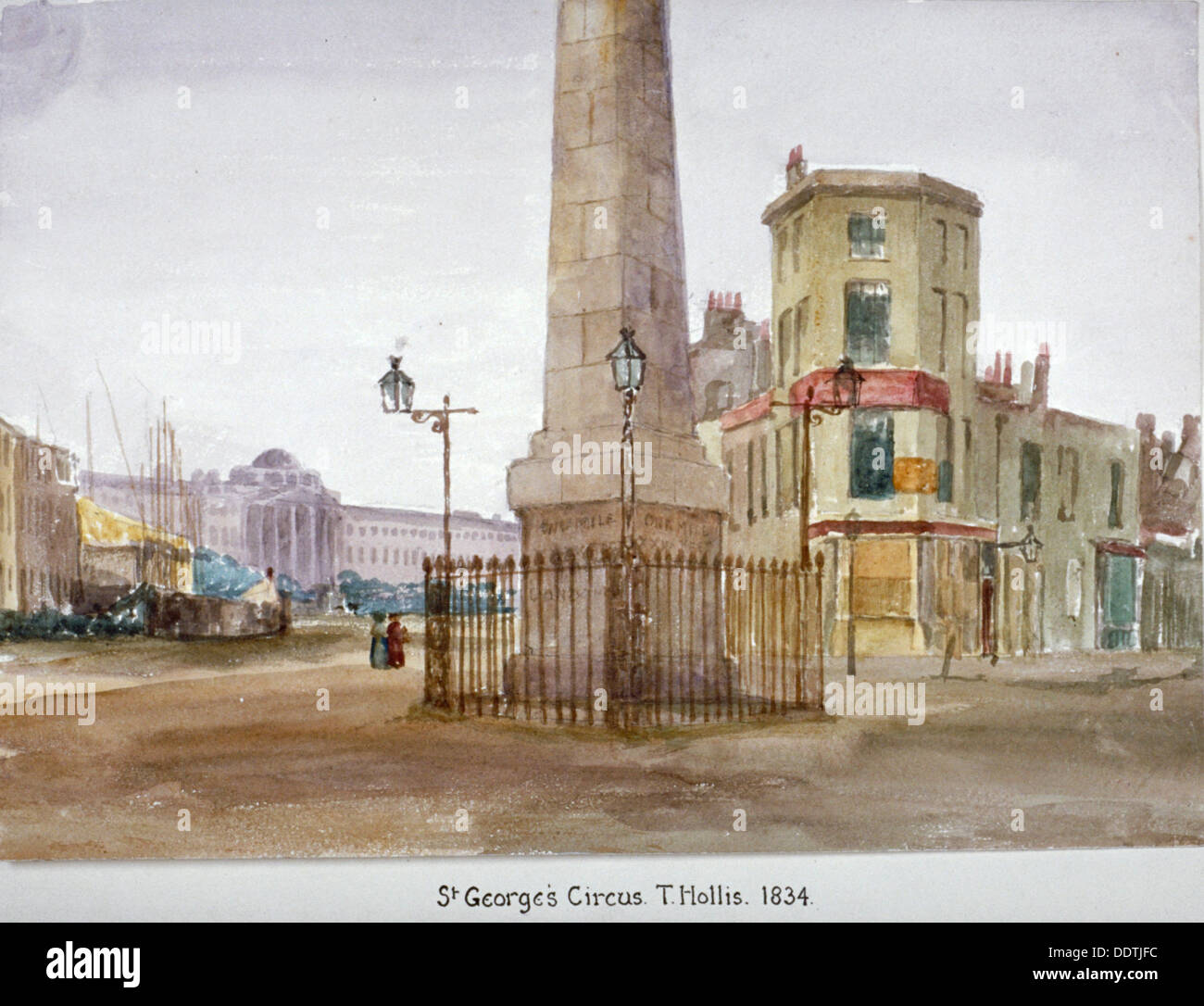 St George's Circus, Southwark, London, 1834. Artist: Thomas Hollis ...