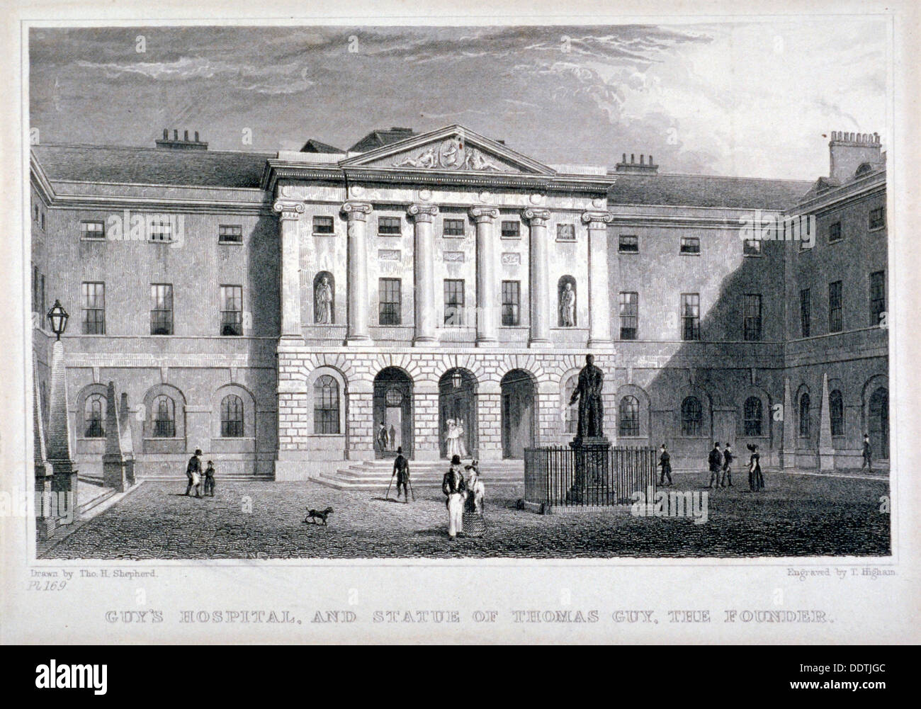 Guy's Hospital, Southwark, London, c1825. Artist: Thomas Higham Stock ...
