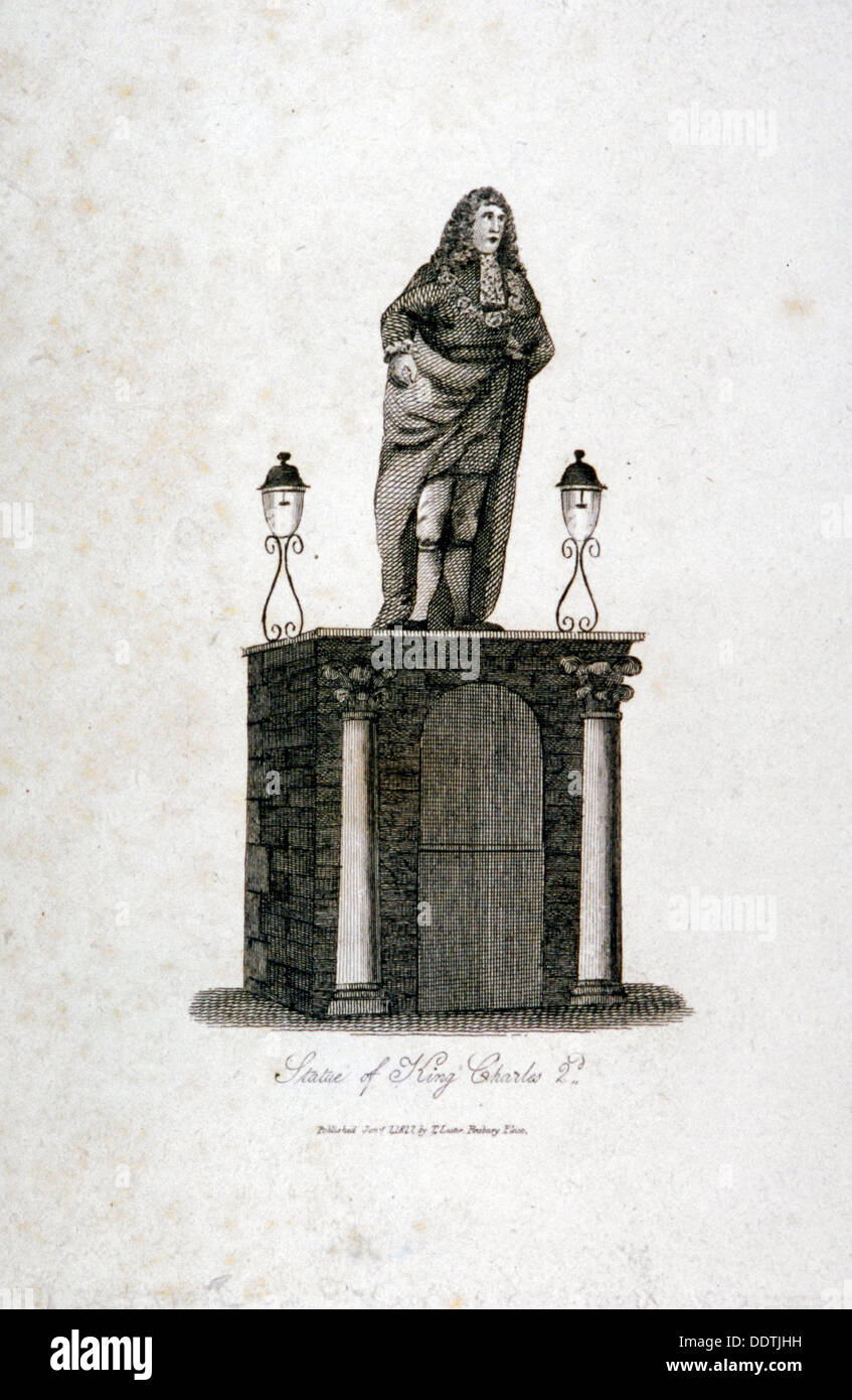 Statue of King Charles II, as re-erected in Three Crown Square, London ...