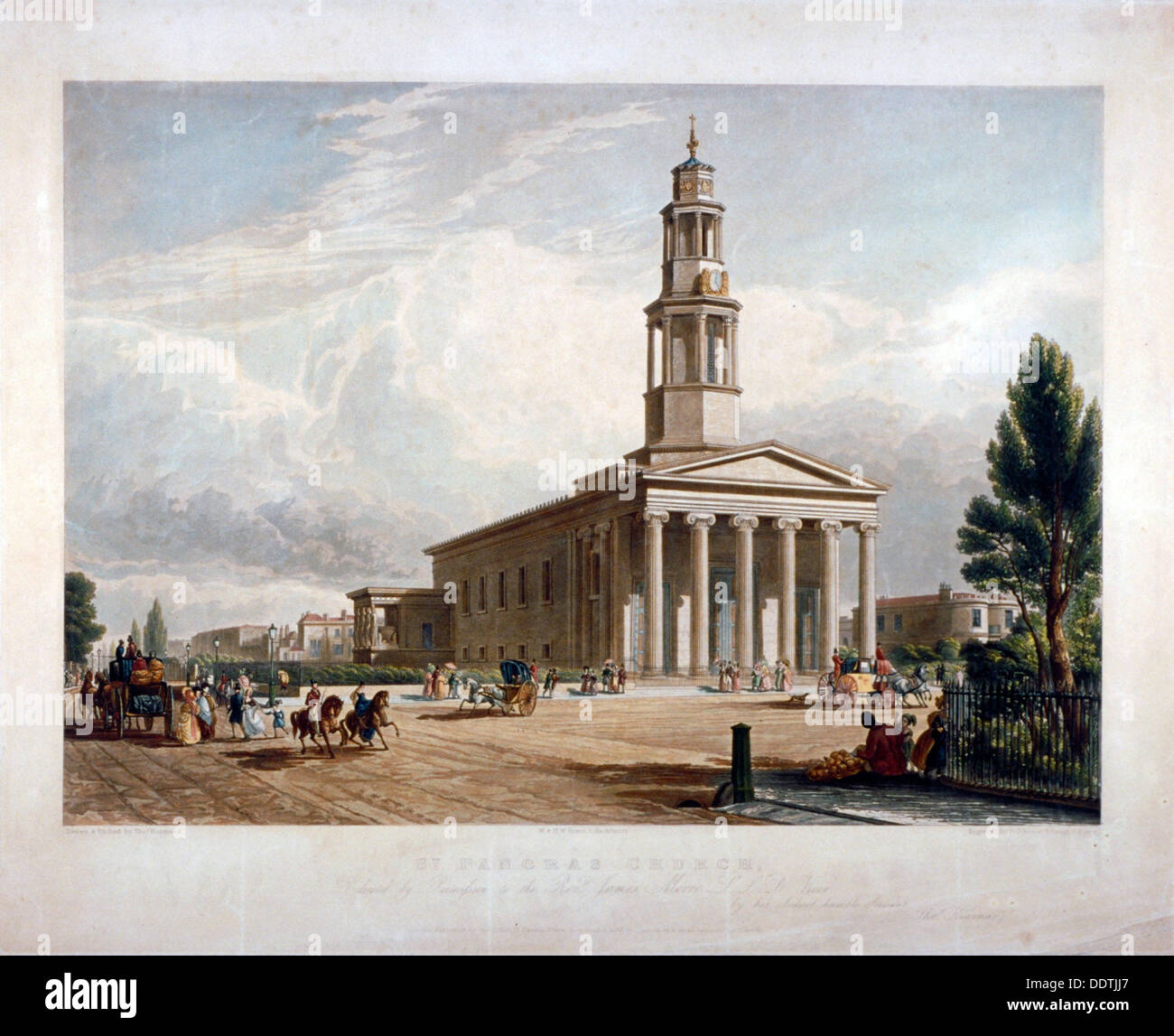St Pancras New Church on the Euston Road, London, c1822. Creators: T ...