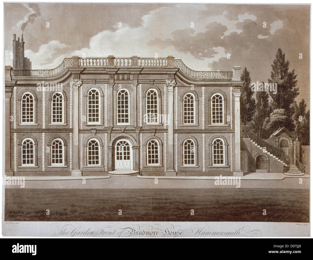 View of the garden front of Bradmore House, Hammersmith, London, c1800 ...