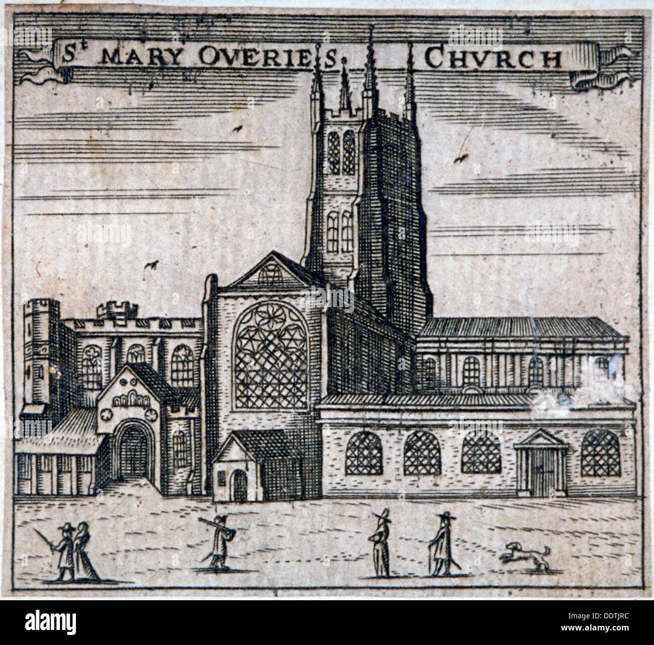 St Mary Overie's Church, Southwark, London, c1750. Artist: Anon Stock ...