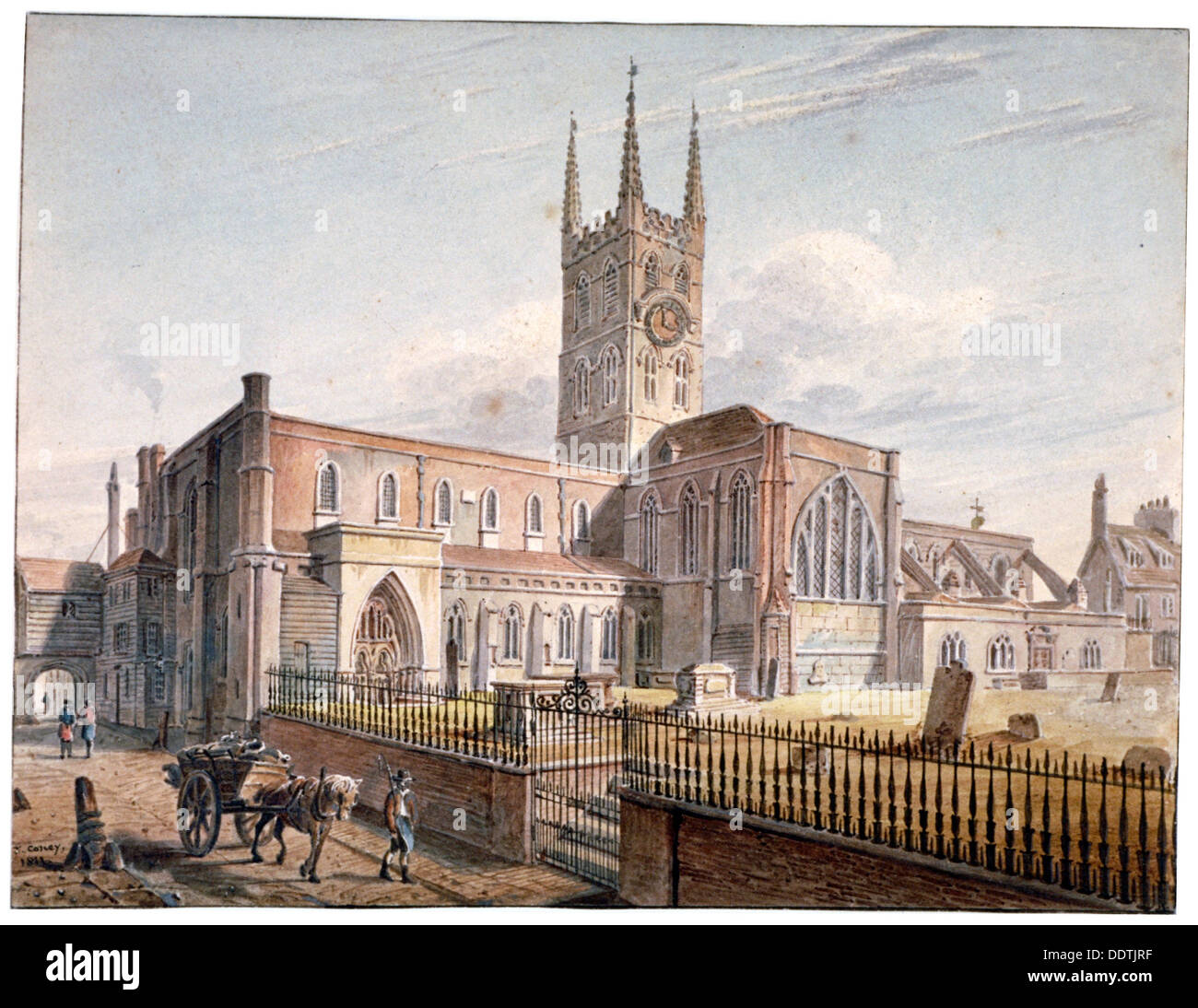 St Saviour's Church, Southwark, London, 1811. Artist: John Coney Stock ...
