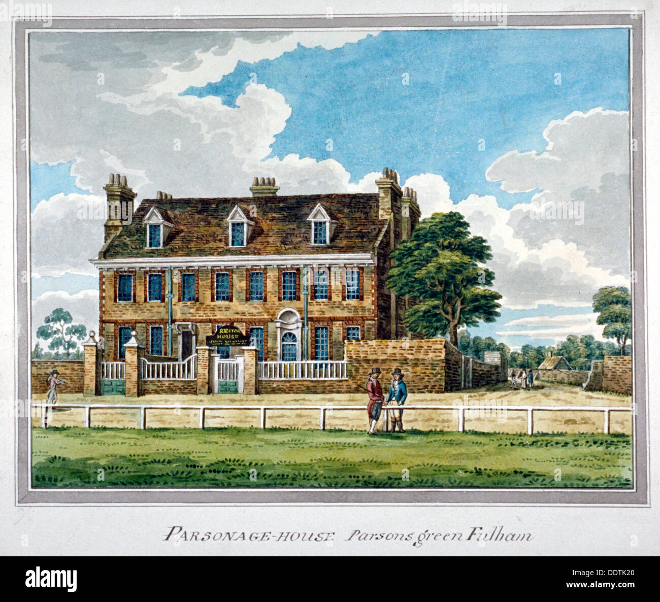 View of Parsonage House, Parson's Green, Fulham, London, 1820. Artist ...
